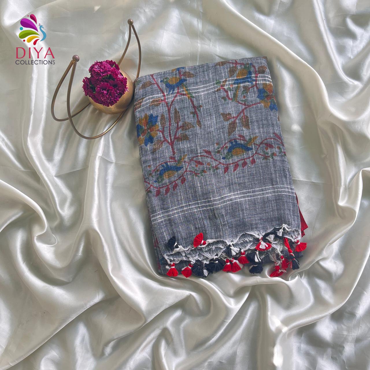 JUTE COTTON SAREE |DCK004 - Diya Collections